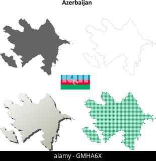 Azerbaijan map. Blank vector map of the country with regions. Borders ...