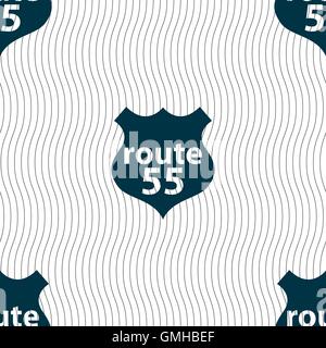 Route 55 highway icon sign. Seamless pattern on a gray background ...