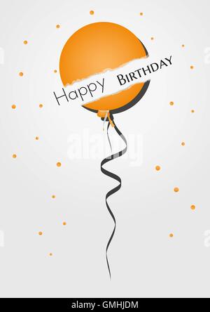 birthday card with broken balloon Stock Vector Image & Art - Alamy