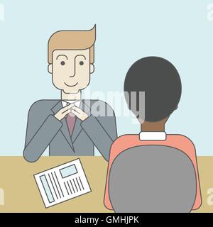 Job Interview Vector Illustration Line Icon Design Stock Vector Image ...