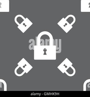 Lock sign icon. Locker symbol. Seamless abstract background with ...