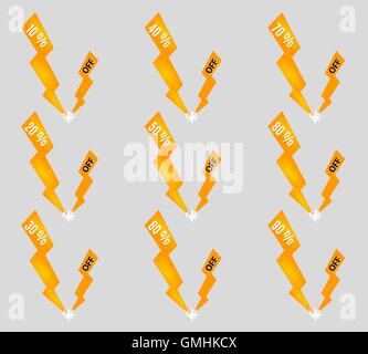 Percentage off discount tag, label numbers. Price cut, bargain sales ...