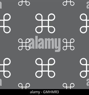 Keyboard Maestro icon. Seamless pattern on a gray background. Vector ...