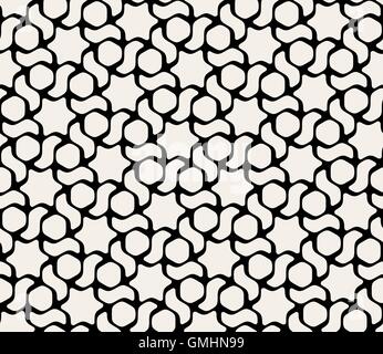 Vector black and white organic rounded lines pattern. Biology turing ...