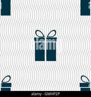 Gift box sign icon. Present symbol. Seamless abstract background with ...