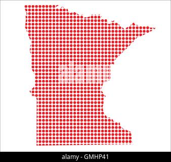 Minnesota state of United States of America, USA. Simplified thick ...
