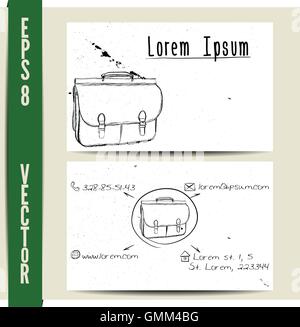 Business card print template with briefcase logo. Businessman. Lawyer ...