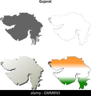 Gujarat map of Indian state. Gujarat map vector illustration. Gujarat ...
