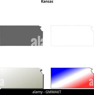 Kansas outline map set Stock Vector Image & Art - Alamy