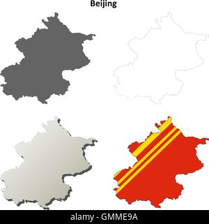 Beijing map silhouette administrative division, vector map isolated on ...
