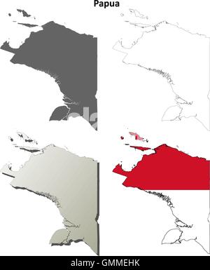 Papua New Guinea map. Blank vector map of the country. Borders of Papua ...