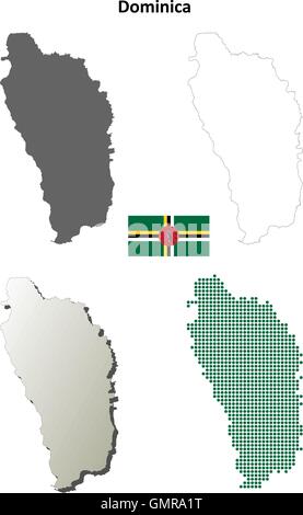 Dominica Map. Dominican Country Map. Dominique Dominik Black and White ...