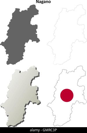 Nagano prefecture outline map set Stock Vector Image & Art - Alamy