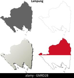 Lampung province outline map set Stock Vector Image & Art - Alamy