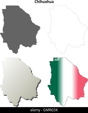 Chihuahua State silhouette map isolated on white background, Mexico ...