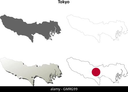 Tokyo map. Detailed map of Tokyo city administrative area. Cityscape ...