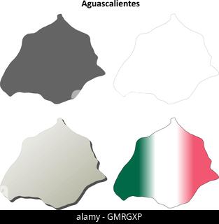 Aguascalientes blank outline map set Stock Vector Image & Art - Alamy