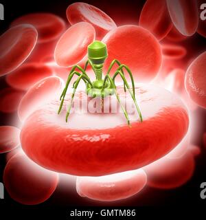 Illustration of bacteriophage Stock Photo - Alamy