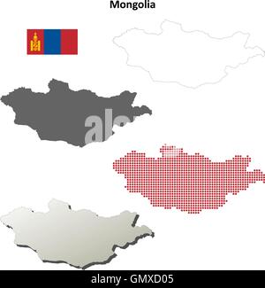 Mongolia map. Blank vector map of the Country. Borders of Mongolia for ...