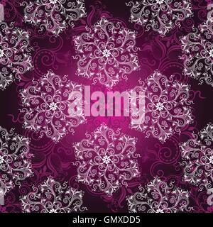 Pink Purple Circle Floral Border Frame With Cherry Blossoms Stock ...