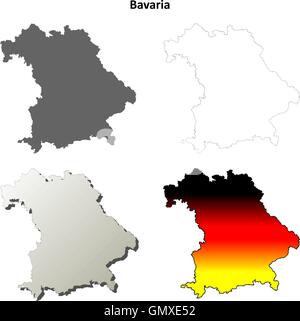 Bayern state outline map set Stock Vector Image & Art - Alamy