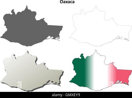 Oaxaca state outline map set Stock Vector Image & Art - Alamy