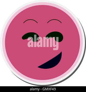 Flirting face, smug face, suggestive face. funny yellow emoticon ...