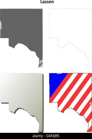 Lassen County (California) outline map set Stock Vector Image & Art - Alamy