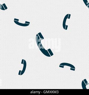 Call icon sign. Seamless pattern with geometric texture. Vector ...