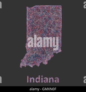 Indiana line art map Stock Vector Image & Art - Alamy