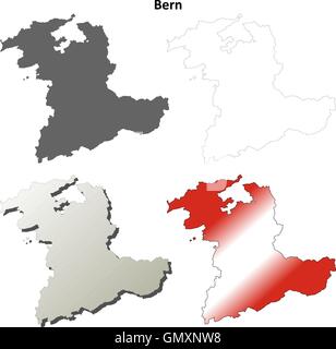 Bern blank detailed outline map set Stock Vector Image & Art - Alamy