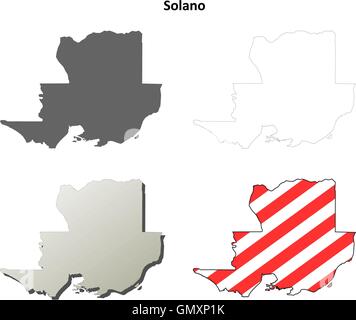 Solano County (California) outline map set Stock Vector Image & Art - Alamy