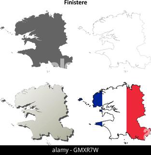 Bretagne region outline map set Stock Vector Image & Art - Alamy