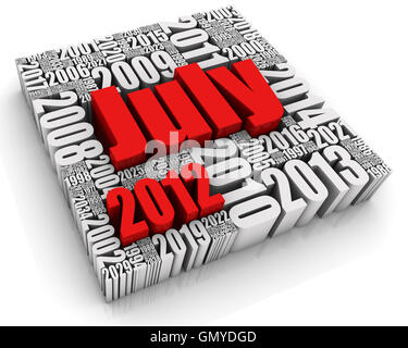 2012 year calendar. July. Isolated 3D image Stock Photo - Alamy