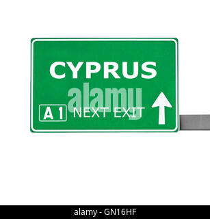 Cyprus road sign isolated on a white background Stock Photo - Alamy