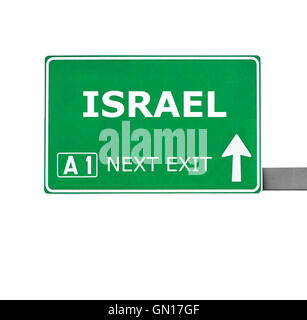 Israel guide road sign - Exit sign in Hebrew, Arabic and English Stock ...