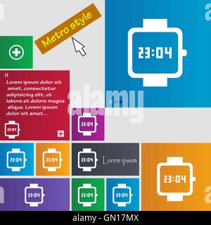 wristwatch icon sign. buttons. Modern interface website buttons with cursor pointer. Vector ...