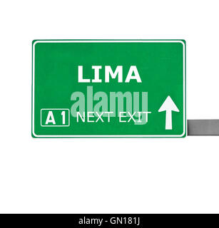 PERU road sign isolated on white Stock Photo - Alamy