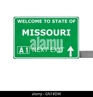 Green highway sign for Missouri Stock Photo - Alamy