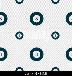 Billiards icon sign. Seamless pattern with geometric texture. Vector ...