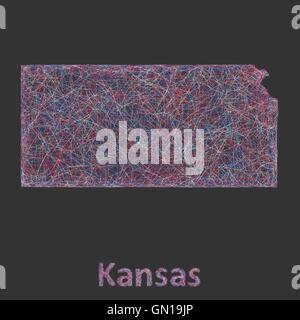 Kansas line art map Stock Vector Image & Art - Alamy
