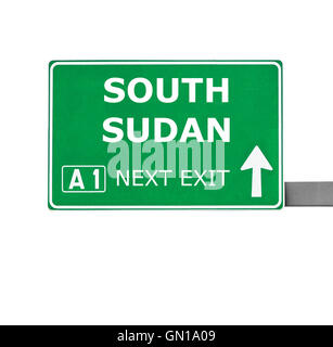 Welcome to South Sudan sign on wood background with blending nationa ...