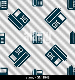home phone icon sign. Seamless pattern with geometric texture. Vector ...