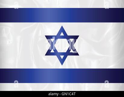 Star of David with the flag of Israel. Icon on a white background in ...
