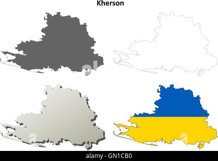 Kherson vector map. Detailed map of Kherson city administrative area ...