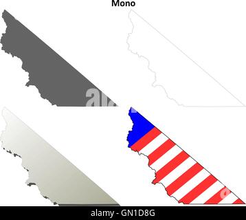Mono County, California outline map set Stock Vector Image & Art - Alamy