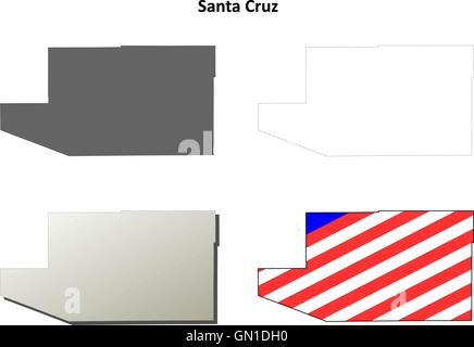 Santa Cruz County (Arizona) outline map set Stock Vector Image & Art ...