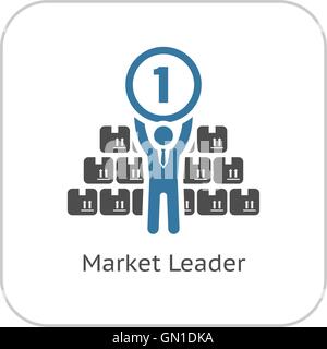 Market Leader Icon. Business Concept. Flat Design Stock Vector Image ...