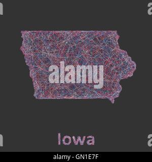 Iowa line art map Stock Vector Image & Art - Alamy
