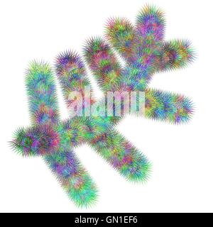 Decorative stylized branch of a pine tree. Vector graphic illustration ...